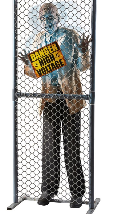 Spirit Halloween Introduces Fenced In High Voltage Zombie Animatronic ...